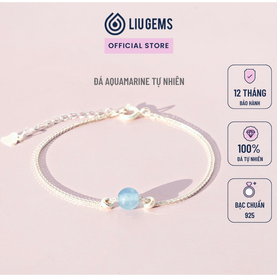 Vòng Tay Bạc Nữ Liugems Kết Hợp Hạt Đá Phong Thuỷ Handmade Mix Charm Bi ...