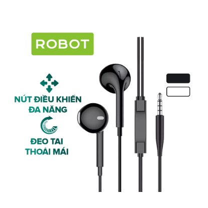 Tai Nghe Dây ROBOT RE10 Nghe Nhạc Đàm Thoại, Cổng Kết Nối 3.5mm ...
