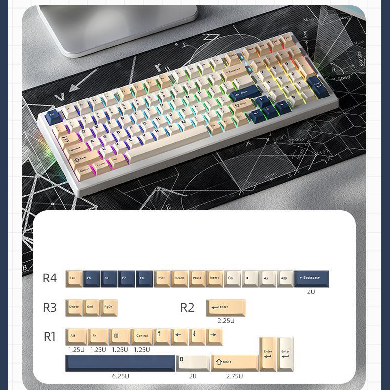 Bàn Phím Cơ Custom - X98 Pro / 3 Mode - Led RGB - Mạch Xuôi - Layout 98 ...