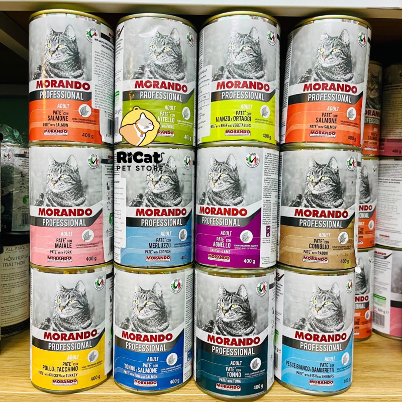 Pate Cho Mèo MORANDO Ý 11 Vị Lon 400g| Thức Ăn Cho CHÓ MÈO Pate Morando ...