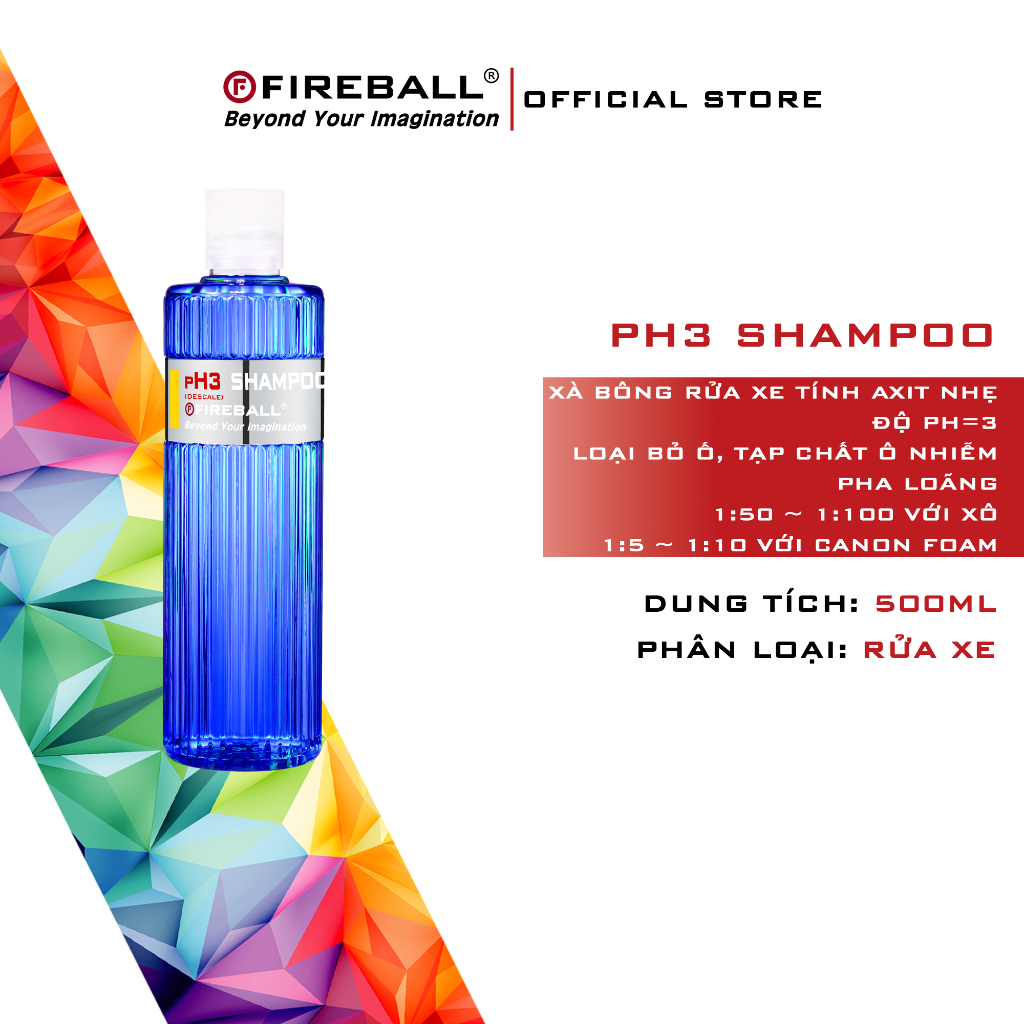 Fireball PH3 Shampoo - Dung Dịch Rửa Xe Có Tính ACID Giúp Rũ Bùn Đất ...