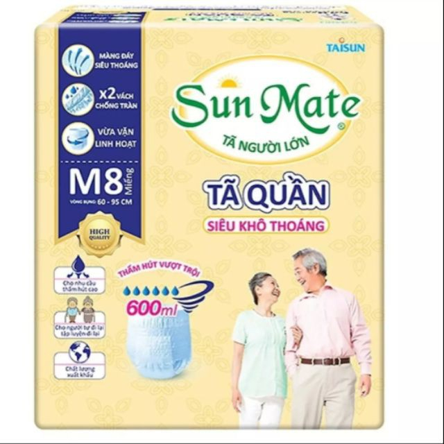 (Chính hãng) Tã quần người già Sunmate Siêu khô thoáng- Siêu mềm mại M9/ L8 /M8/L7/XL7 | Shopee ...