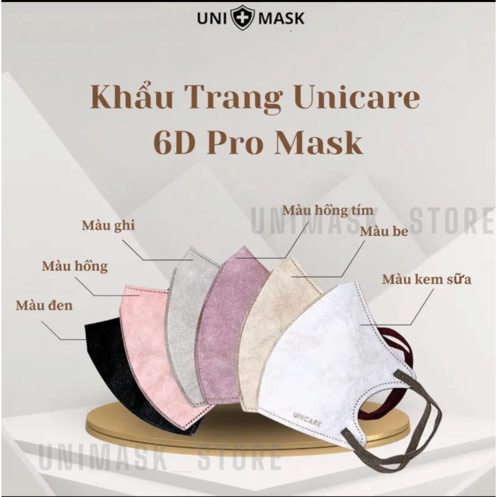 Hộp 100 Chiếc Khẩu Trang 6D PRO MASK Airfit UNICARE Chính Hãng UNI MASK ...