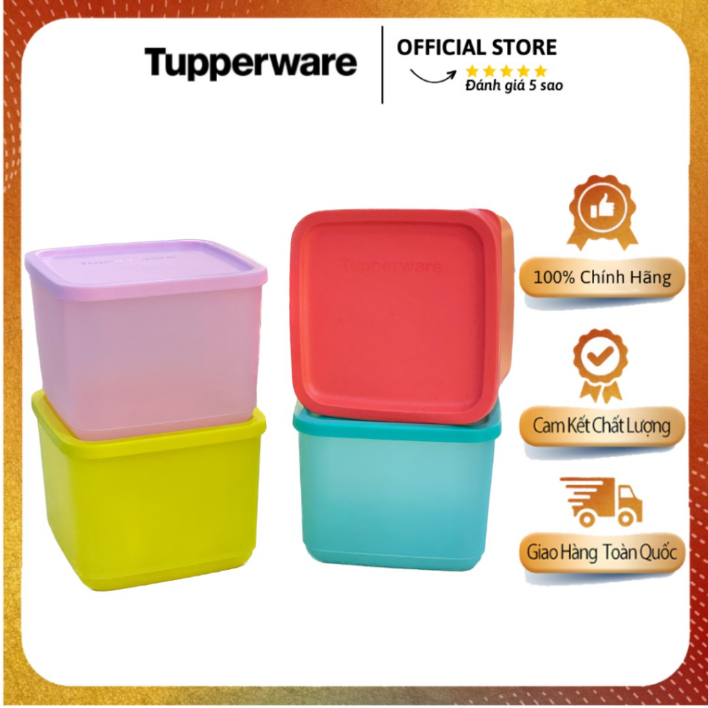 Bộ hộp bảo quản thực phẩm Tupperware Medium Square Round 1L (4 hộp ...