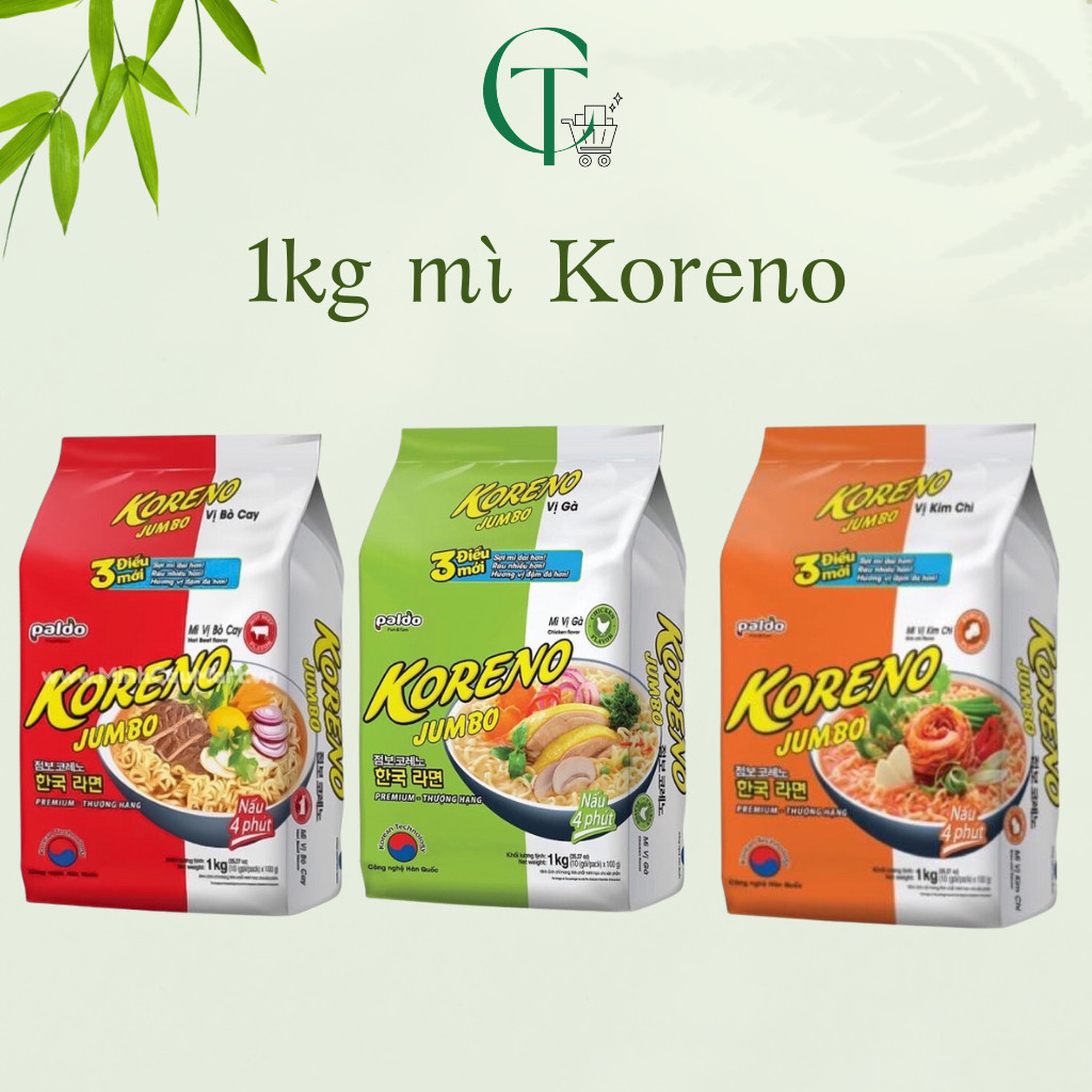 Túi 1Kg mì Koreno Jumbo các vị (10 gói mì 100g) | Shopee Việt Nam