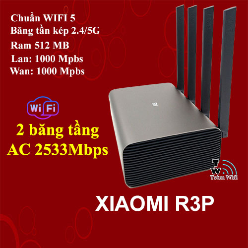 Router wifi Xiaomi Pro R3P, ac2600,wifi dual band 2 băng tần,4 râu ...