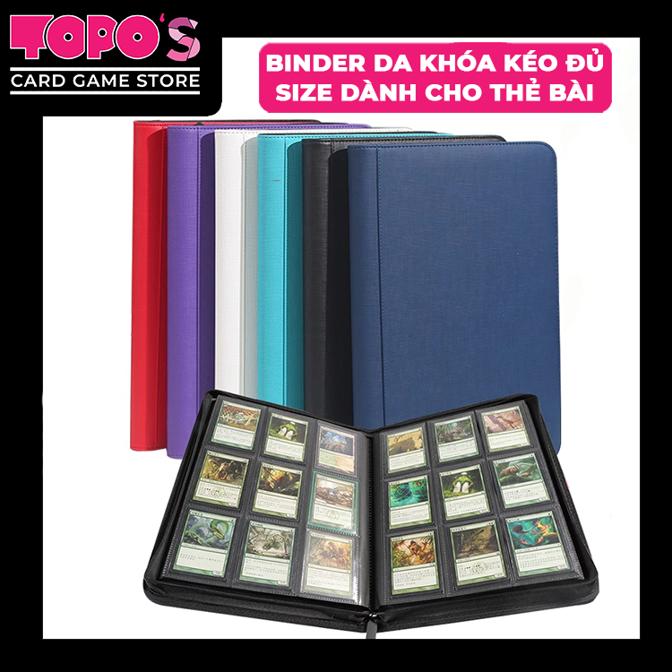 [Binder/Album đựng card] Sổ thẻ da PU đủ size có khóa kéo cho thẻ bài ...
