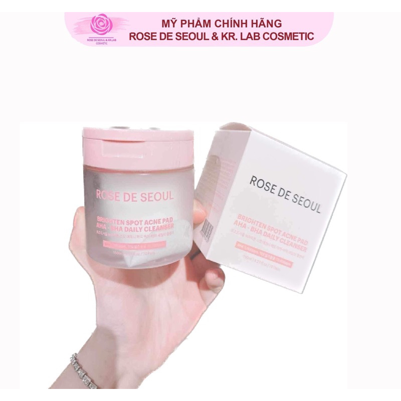 Toner pad ROSE DE SEOUL BRIGHTEN SPOT ACNE PAD AHA-BHA DAILY CLEANSER ...