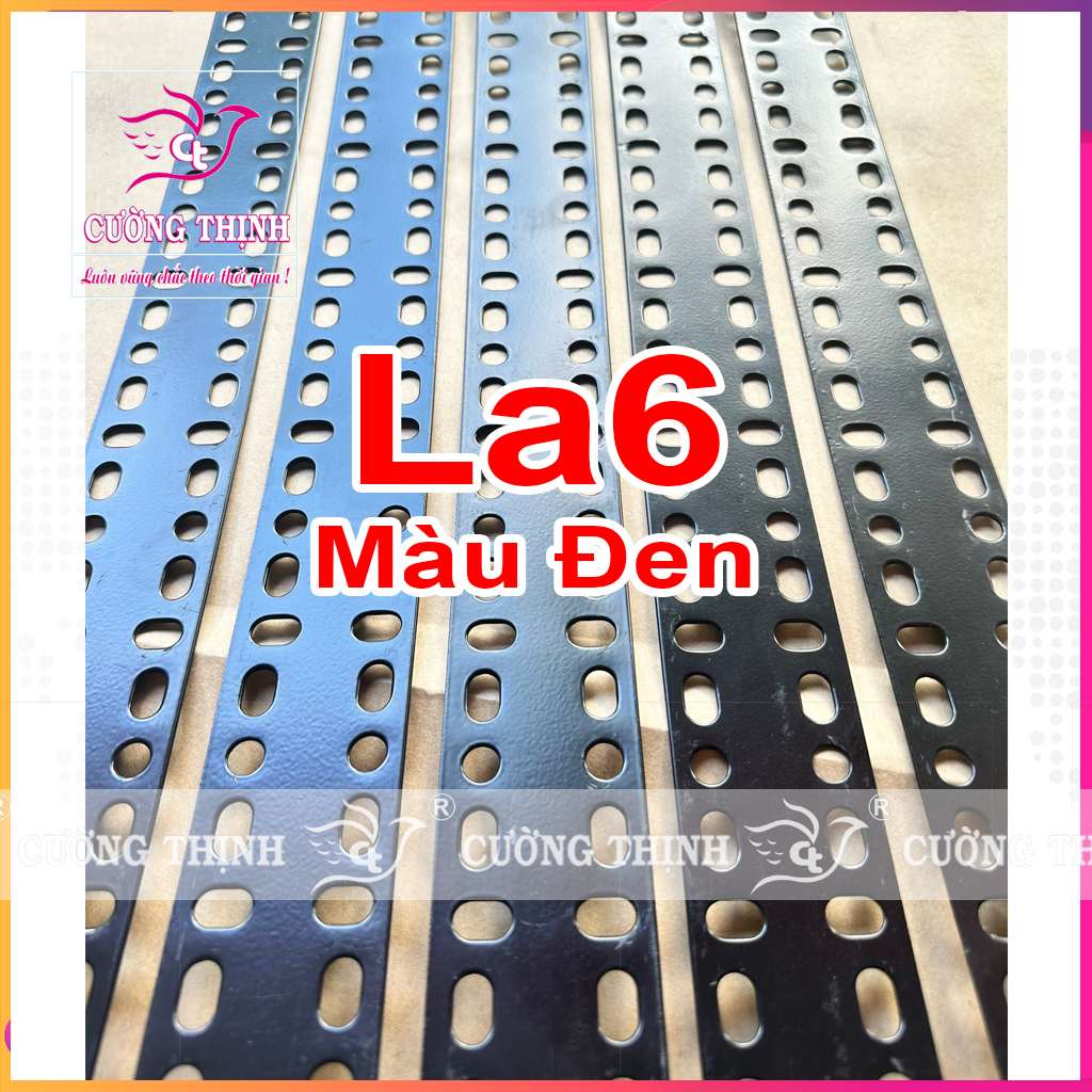 Thanh La, sắt La 6 dày 1.6ly dài 30-40-50-60cm lắp đặt kệ sắt, kệ V lỗ ...