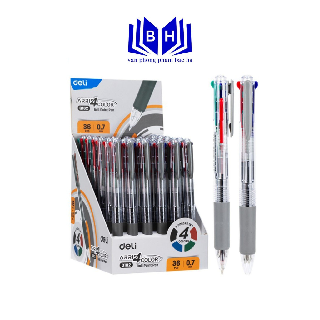 Bút Bi 4 Ngòi 4 Màu 0.7 mm - Deli Q182 | Shopee Việt Nam