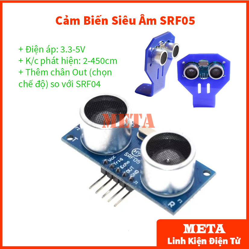 Module Cảm Biến Siêu Âm SRF05, HC SR05, HC-SR05 - Khung giá đỡ cảm biến ...