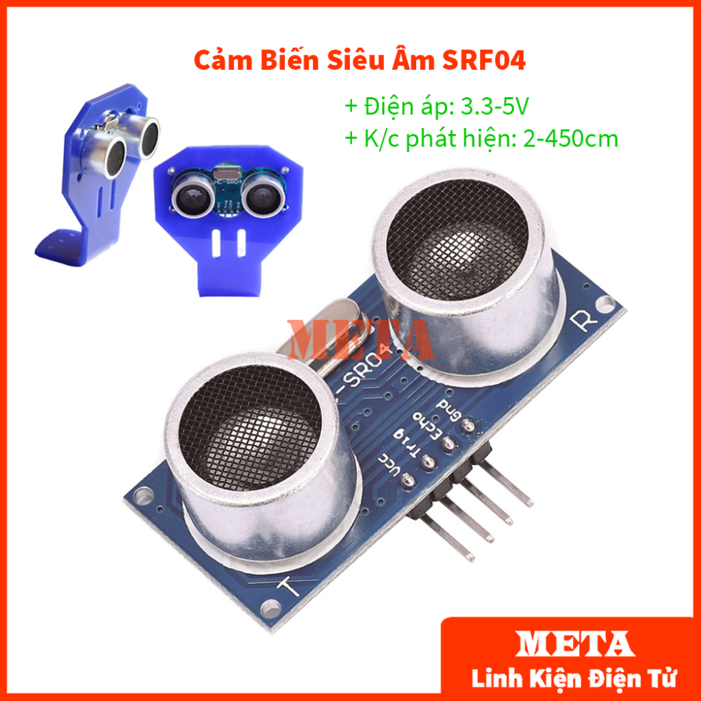 Module Cảm Biến Siêu Âm SRF05, HC SR05, HC-SR05 - Khung giá đỡ cảm biến siêu âm SRF04/05 ...