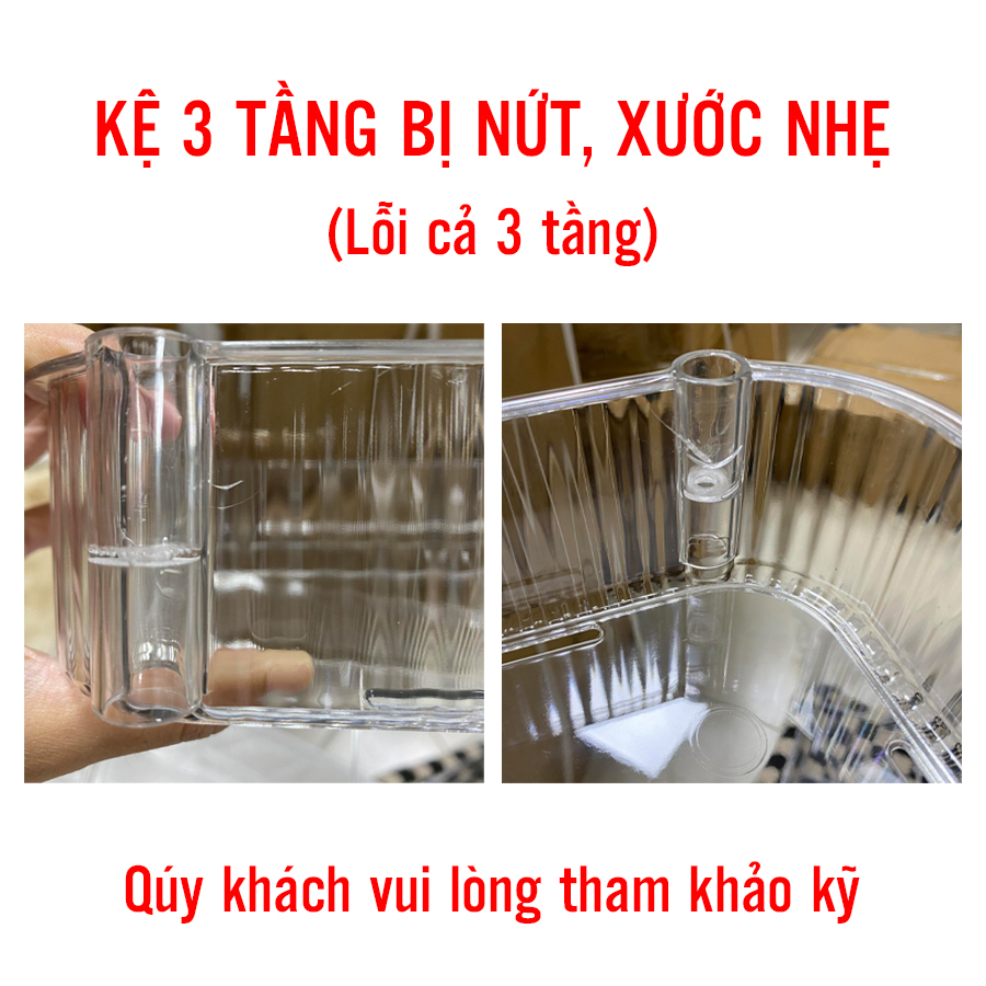 Kệ để đồ đa năng trong suốt có bánh xe kệ mỹ phẩm khung Inox hộ gia ...