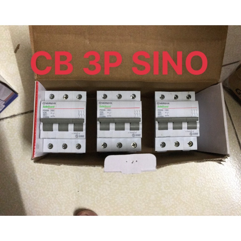 SINO - Cầu dao Aptomat MCB CB 3P 3 Pha 3 tép Sino ,80A,100A | Shopee ...