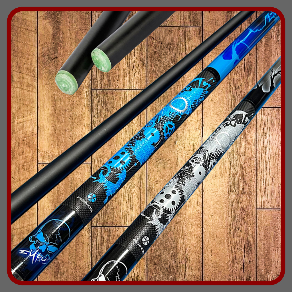 Gậy bida Phá + Nhảy POINOS 3 khúc ngọn phủ carbon chống cong vênh, đầu ...