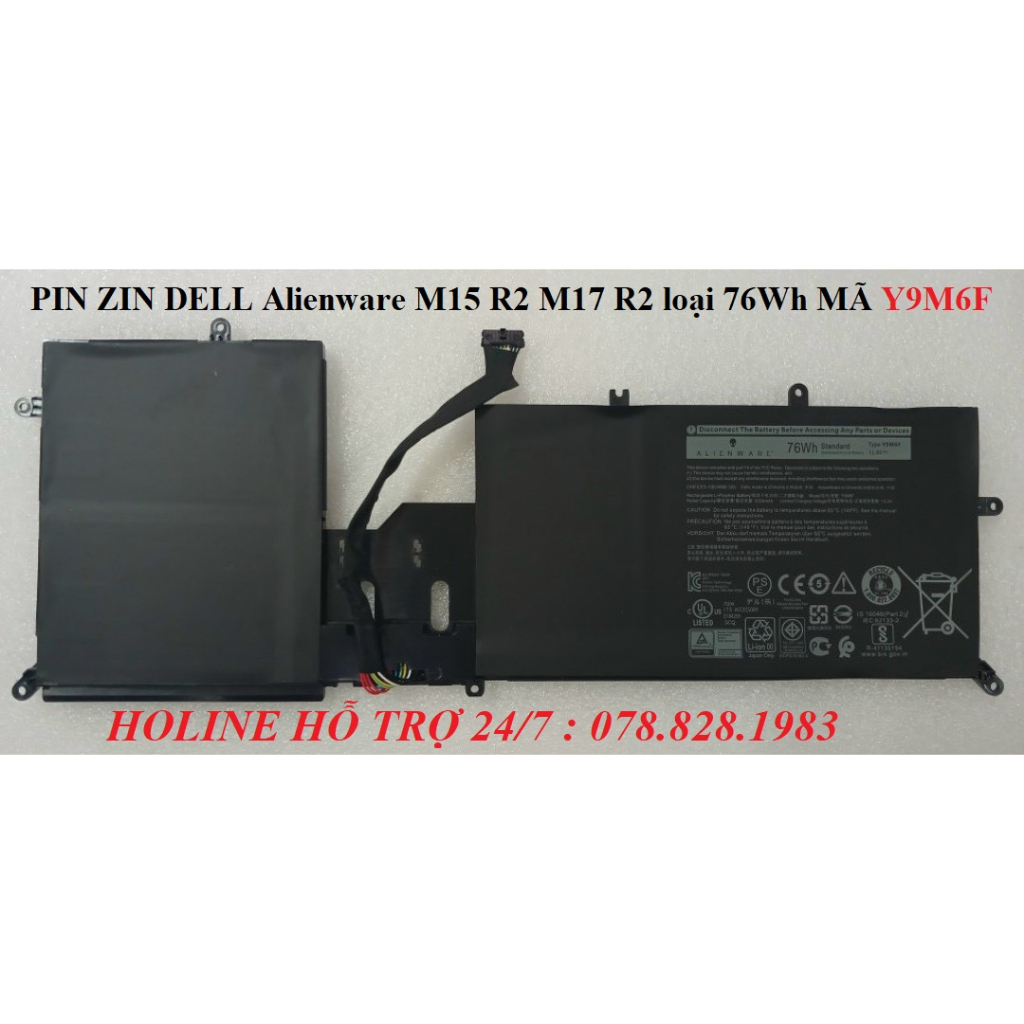 Pin Laptop Dell Alienware M15 R2 M17 R2 loại 76Wh với các mà pin 8K84Y ...