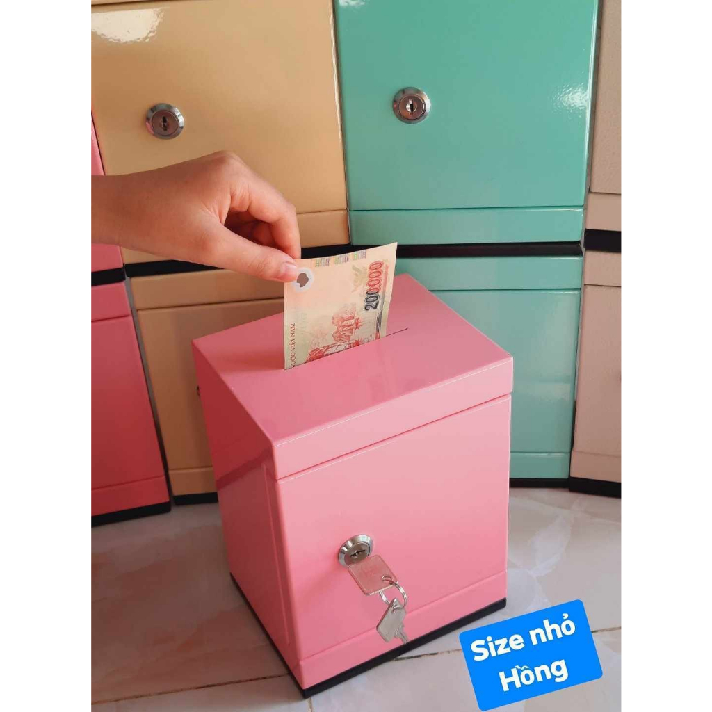 Két sắt mini-Tủ sắt ống heo tiết kiệm an toàn chống cháy | Shopee Việt Nam