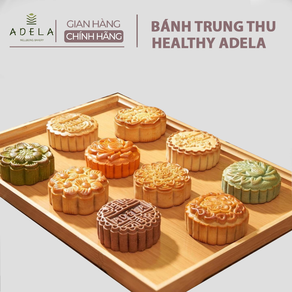 Bánh trung thu Adela Food ít ngọt, bánh trung thu healthy bánh nướng đủ ...