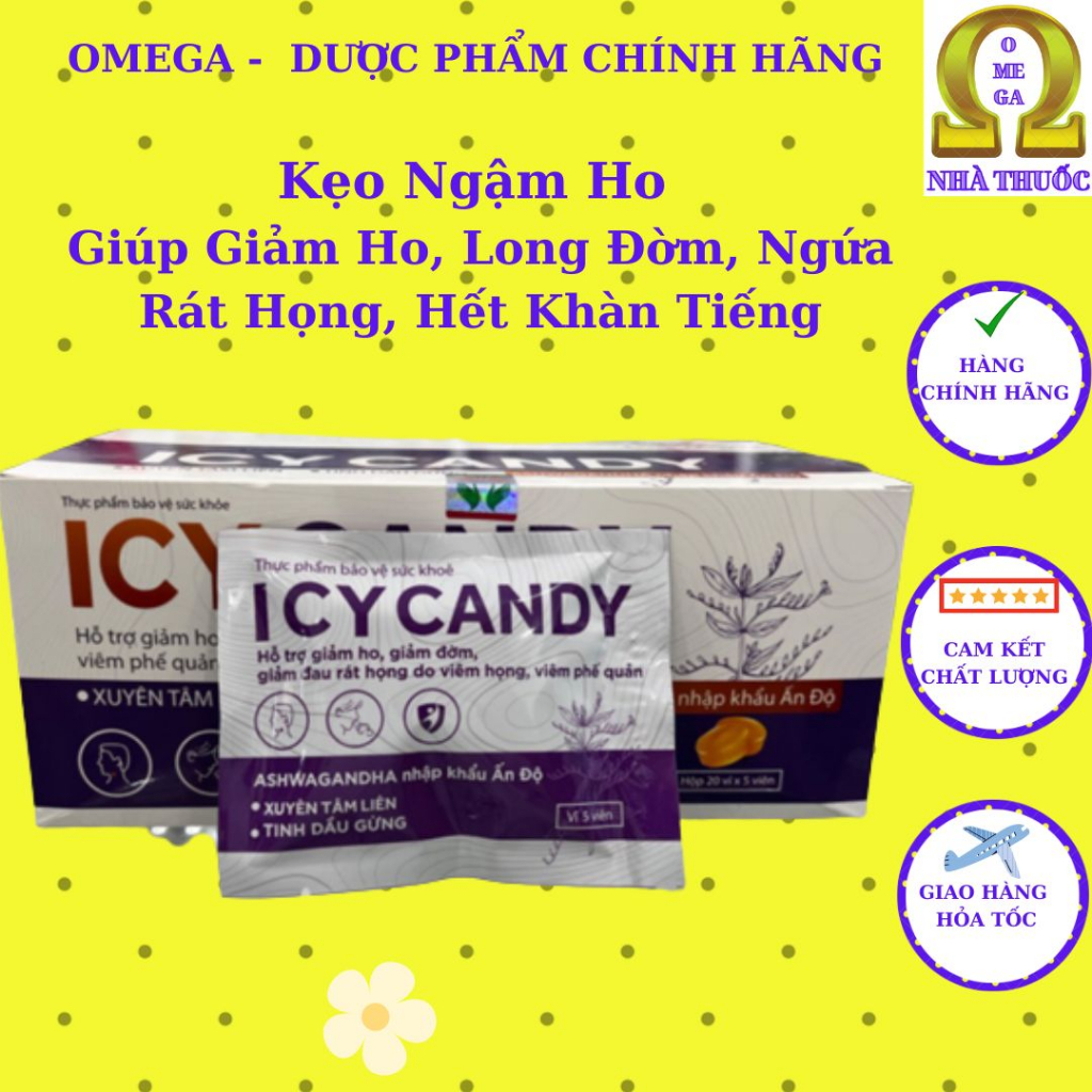 10 Vỉ Kẹo ngậm Ho ICY CANDY [1 Vỉ 5 viên] - Giúp Giảm Ho, Giảm Đờm, Đau ...