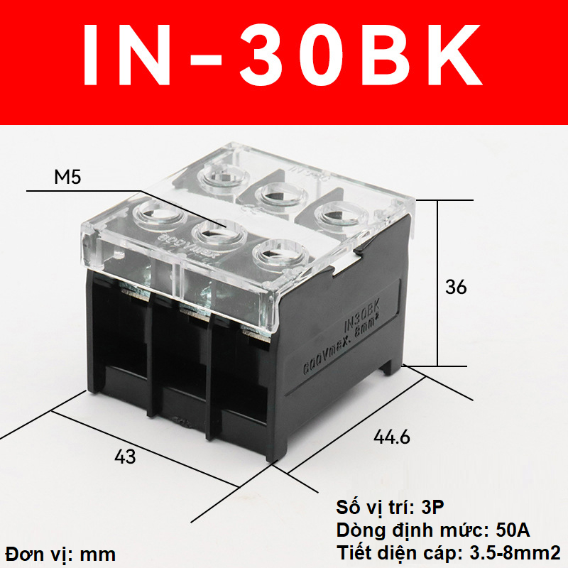 Cầu đấu domino gắn thanh ray 1 pha 60A , 1 pha 90A , 1 pha 130A , 3pha 20A , 3 pha 30A , 3 pha ...