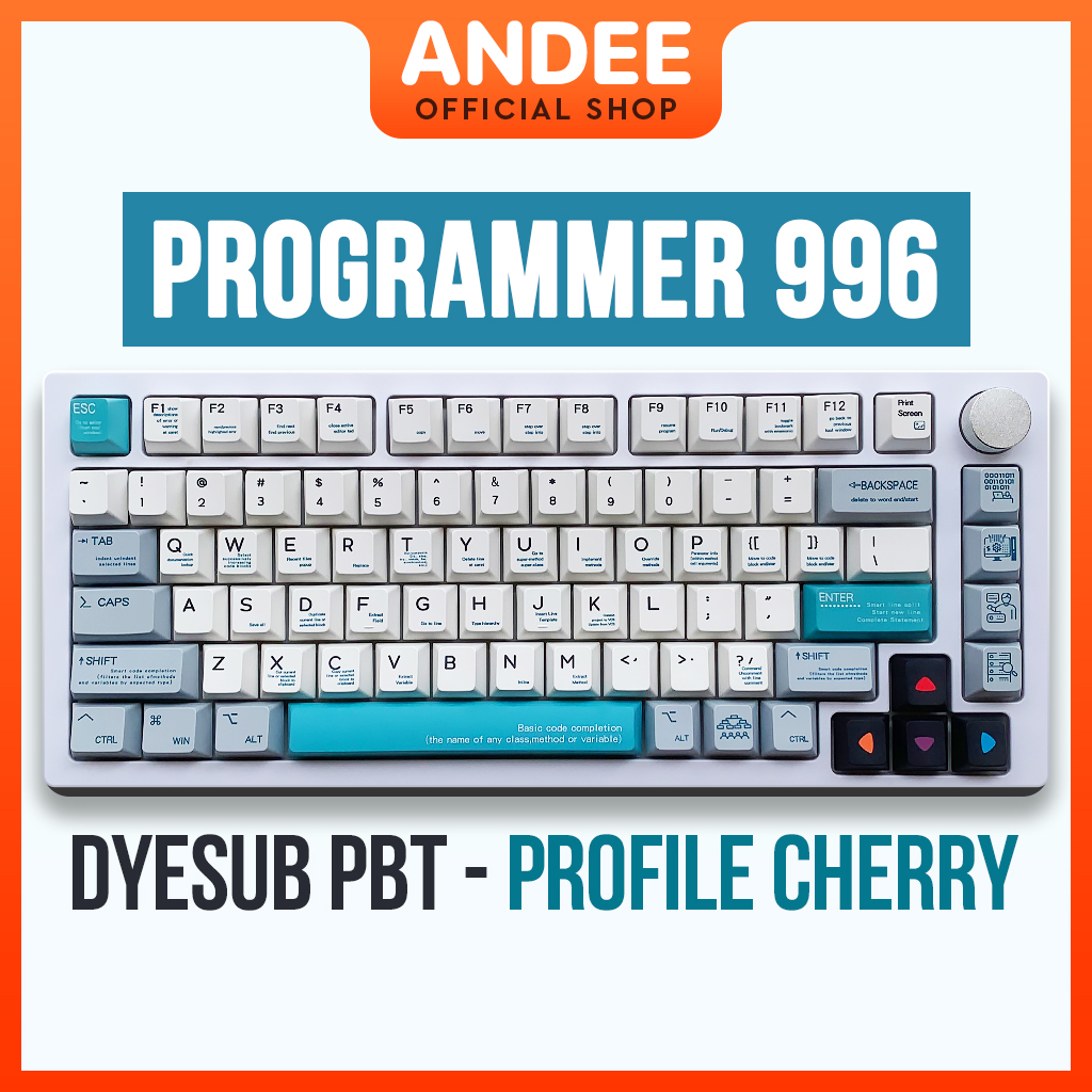 Keycap nút bàn phím Programmer Coder 996 PBT Dyesub màu đẹp dành cho bàn phím cơ | Shopee Việt Nam