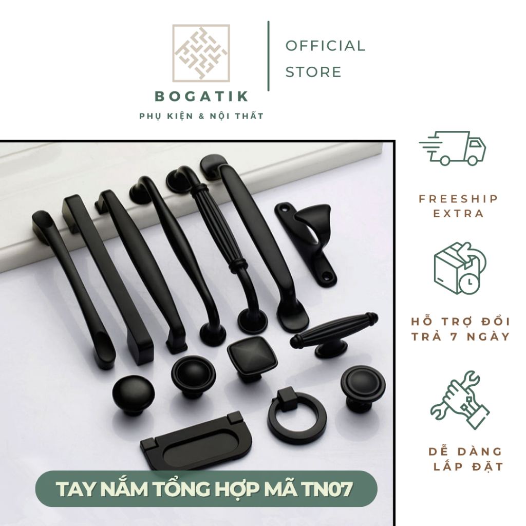Tay nắm cửa tủ ngăn kéo, tay nắm tủ bếp hợp kim nhôm màu đen hiện đại mã TN07 | Shopee Việt Nam