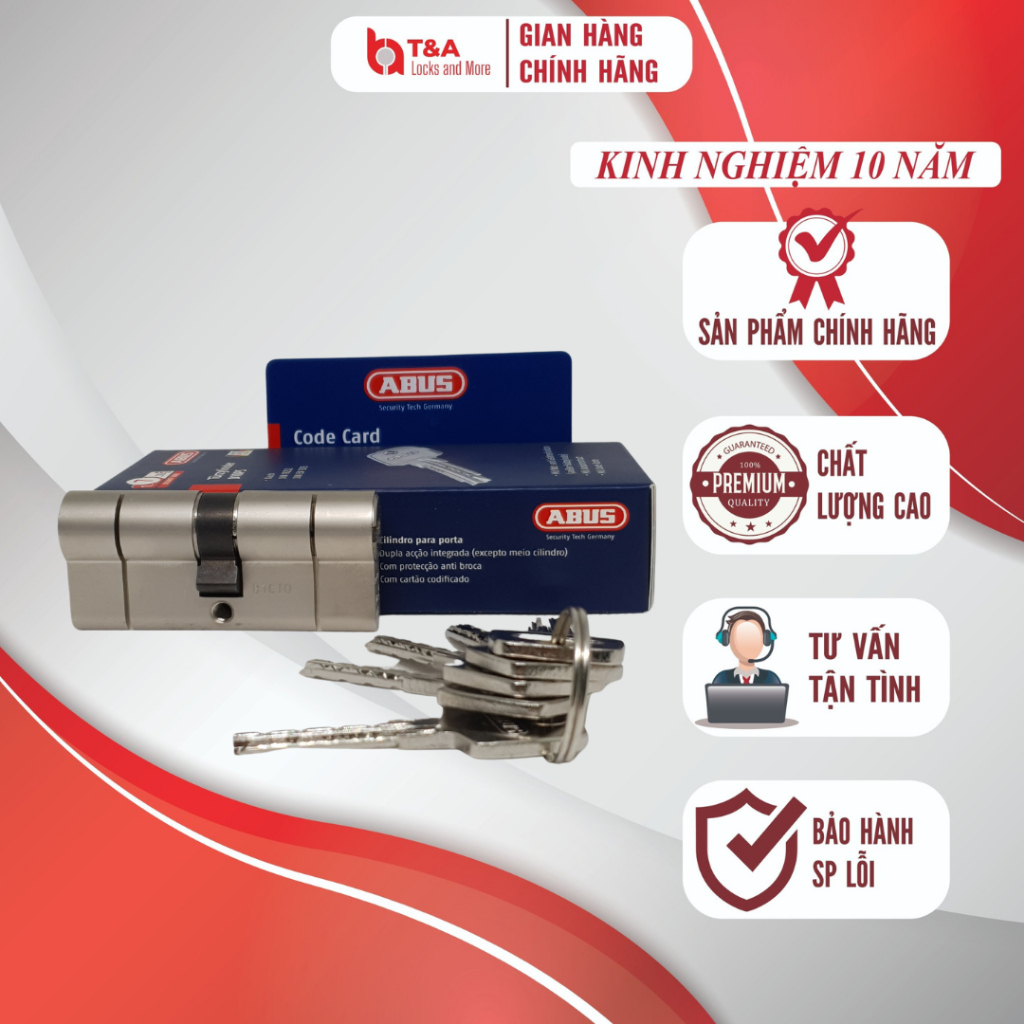 Ruột khóa Đức ABUS D10 nikel 2 đầu chìa kích thước 35/35mm 4 chìa vi tính | Shopee Việt Nam