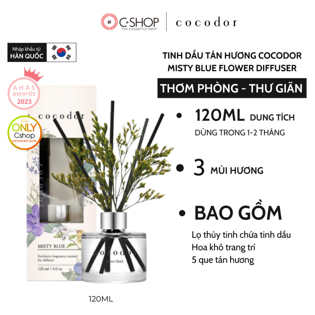 [NEW] Tinh dầu tán hương Cocodor Misty Blue Flower Diffuser 120ml thơm ...