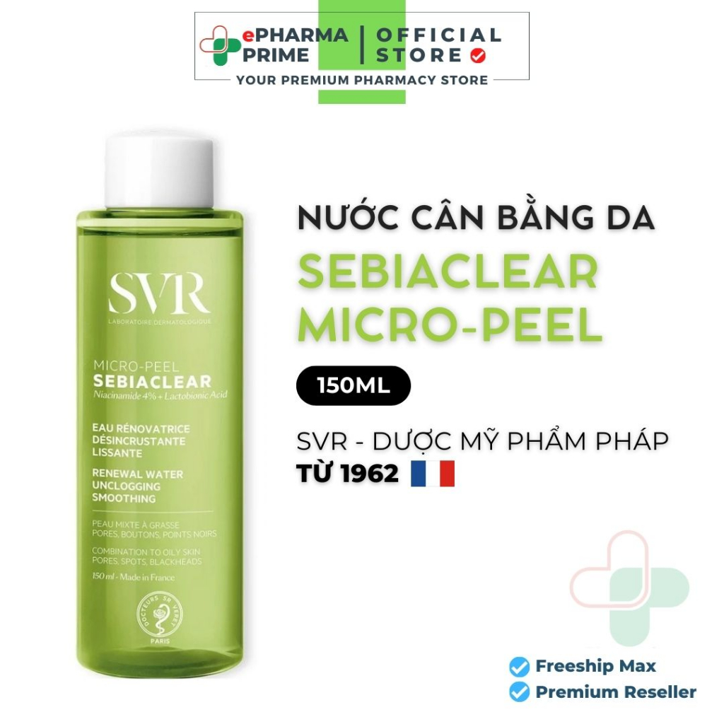 Toner SVR Sebiaclear Micro Peel Làm Giảm Mụn Cho Da Dầu Mụn Và Da Nhạy ...