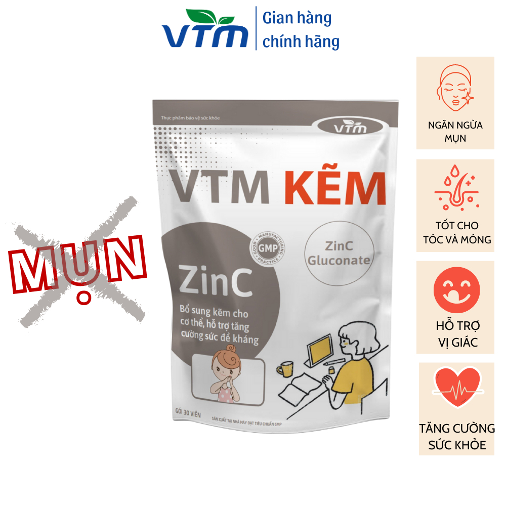 Viên uống VTM bổ sung Kẽm, Vitamin C, Vitatmin E, Glutathione, Collagen ...