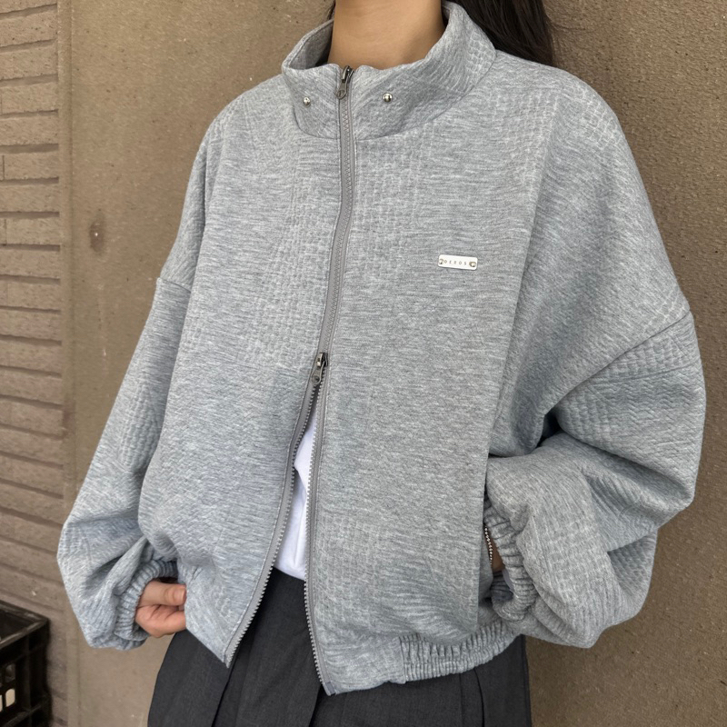 Áo khoác Crop Jacket Cropped Logo DEROSE Kim loại Khoá kéo 2 đầu (3 MÀU ...