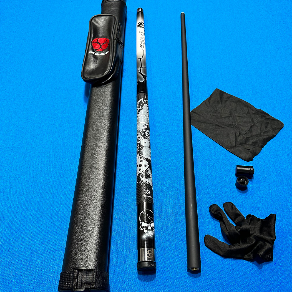 Gậy bida Phá + Nhảy POINOS 3 khúc ngọn phủ carbon chống cong vênh, đầu ...