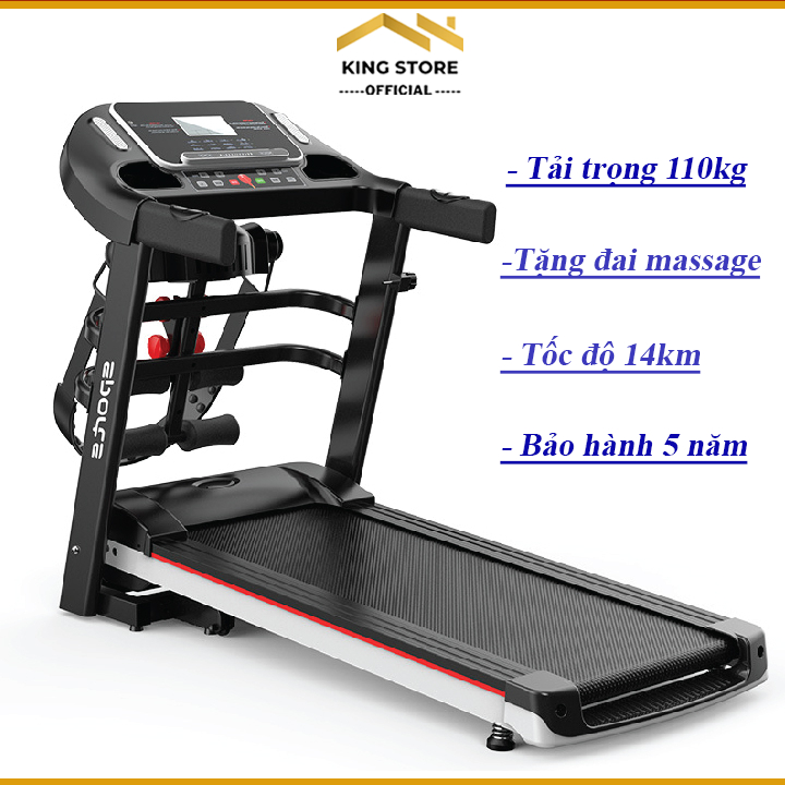 Máy chạy bộ điện tại nhà A7N-AB, Máy chạy bộ cao cấp tốc độ 14km có tặng đai massage và 2 tạ tay ...