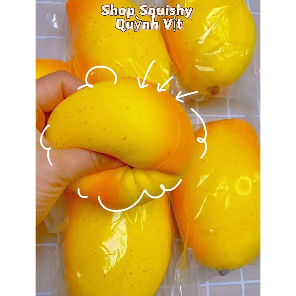 Squishy xoài shop Quỳnh Vịt bóp cực mịn dẻo đã tay giúp giảm stress ...