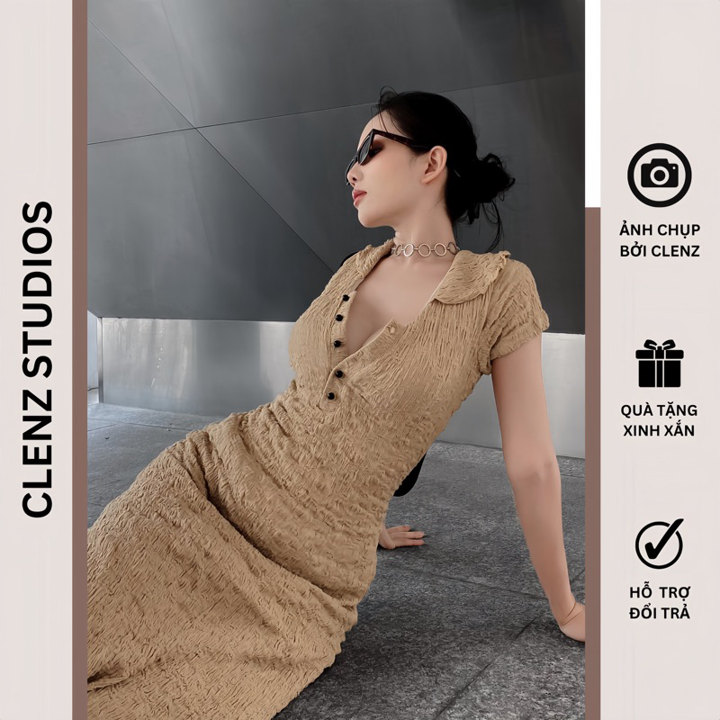 [ Clenz - Váy thiết kế cao cấp ] Đầm thun body dáng dài D05 nâu | Shopee Việt Nam