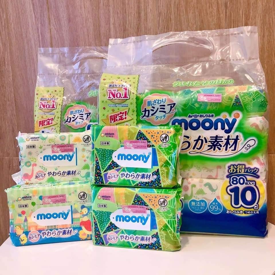 GIẤY ƯỚT MOONY 1 GÓI 76 TỜ/MOONY NATURAL 50 TỜ (MẪU MỚI) | Shopee Việt Nam
