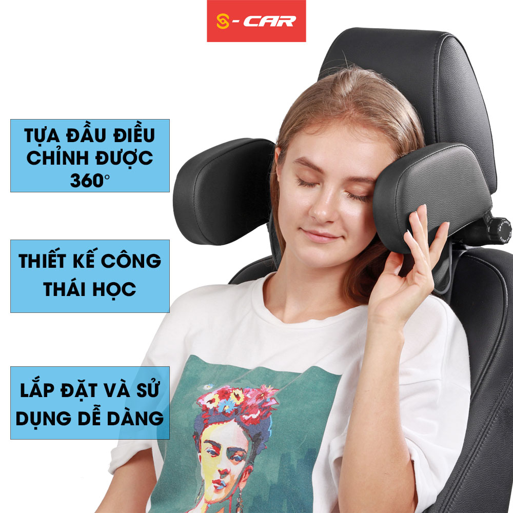 Gối Tựa đầu ô Tô Gắn Ghế Phụ Gối Ngủ Trên Xe ô Tô điều Chỉnh được 360° Phù Hợp Với Cả Người