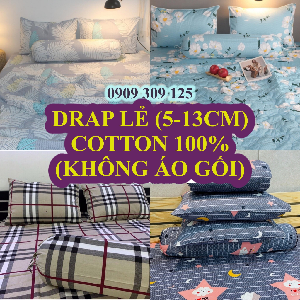(link 2) drap LẺ cotton 100% cao cấp, ga trãi giường thoáng mát, thấm hút mồ hôi (không áo gối ...