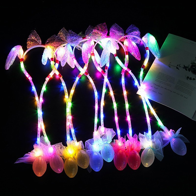 bờm tai thỏ bóp phát sáng, cài tóc tai thỏ, lơ cài tóc hình thỏ, đồ ...