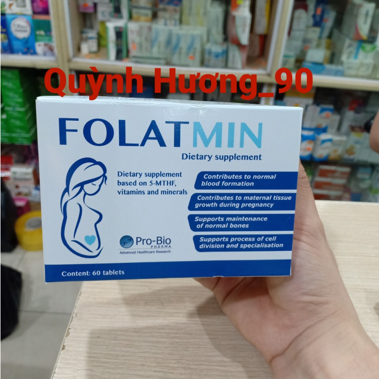( Chính Hãng ) Viên uống FOLATMIN 5-MTHF hộp 60 viên giúp bổ sung dưỡng ...