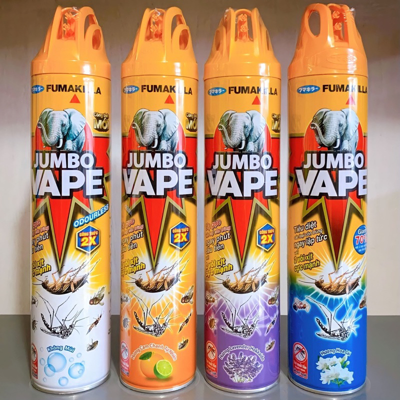 Chai bình xịt đuổi muỗi và côn trùng Jumpo Vape chai 600ml | Shopee ...