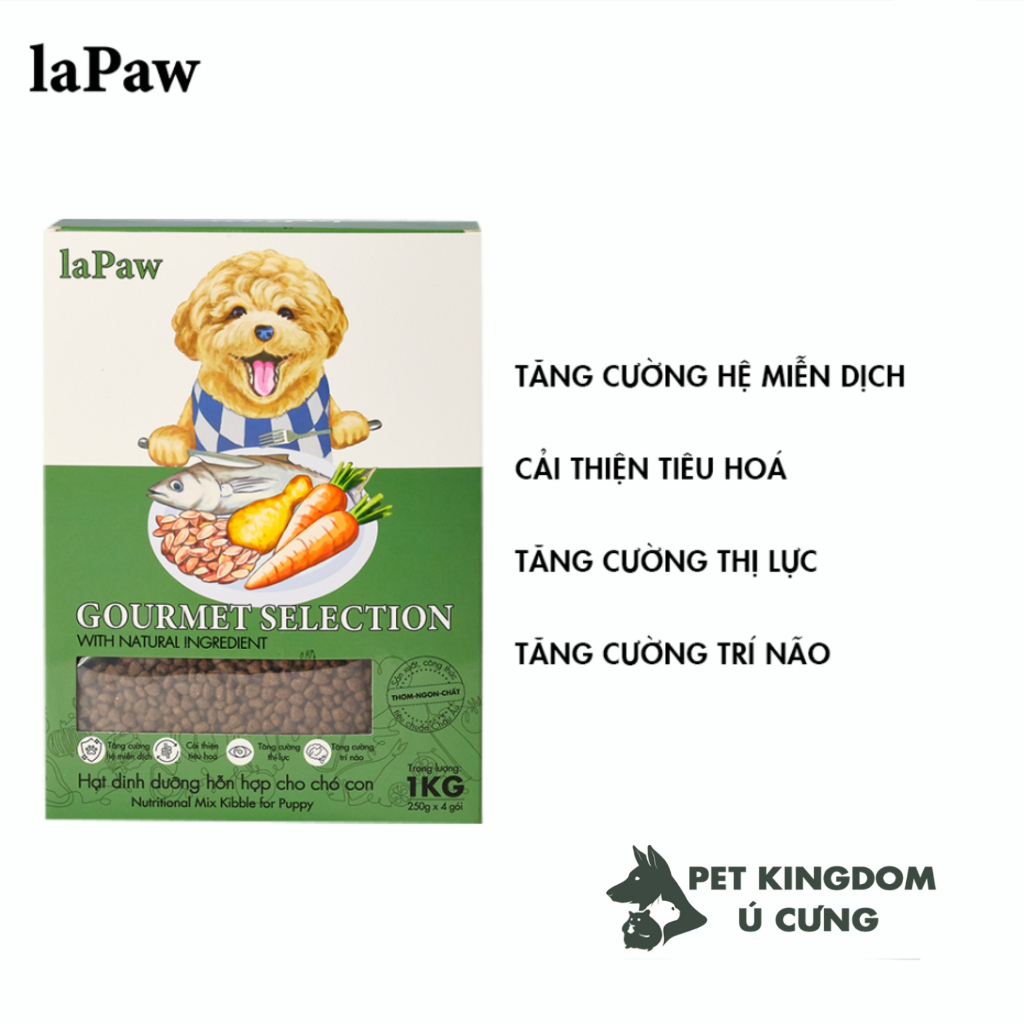 Thức Ăn Hạt Hỗn Hợp Dinh Dưỡng Cho Chó Mèo LaPaw Gourmet Hộp 1Kg ...