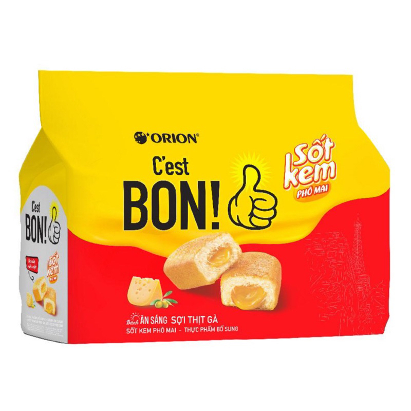 BÁNH C’EST BON SỢI THỊT GÀ SỐT KEM PHÔ MAI/ BÁNH ĂN SÁNG CEST BON ...