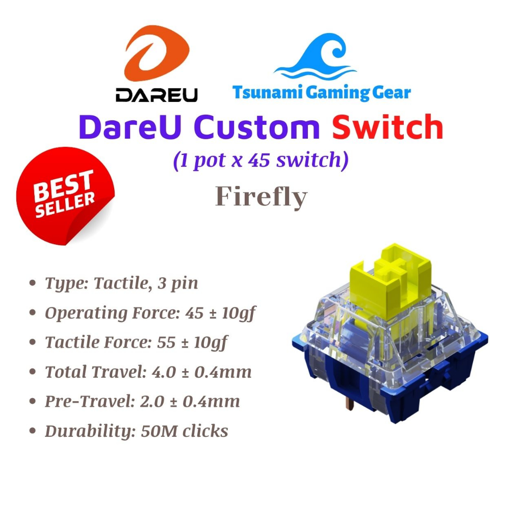 Bộ switch DareU Dream (Linear)/ DareU Firefly (Tacticle) - 45 switch/ pot (pack) | Shopee Việt Nam