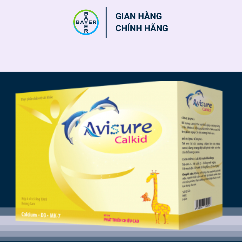 Ống uống Avisure Calkid - Canxi Nano Bổ Sung Canxi, Giúp Xương Răng Chắc Khỏe, Phát Triển Chiều ...