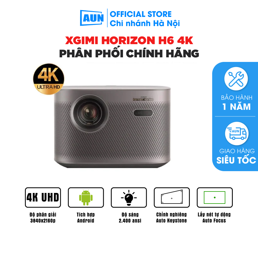 Máy chiếu XGIMI H6 4K - Máy chiếu thông minh chuẩn độ phân giải thực 4K, độ sáng 2400 ANSI ...