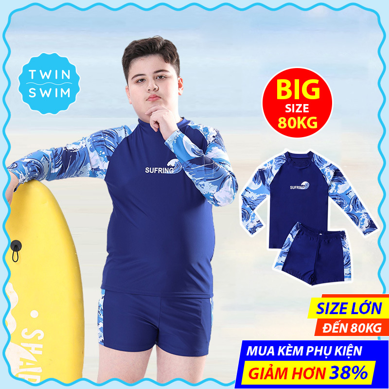 Đồ bơi bé trai size đại dài tay Twin bộ bơi bé trai size đại đến 80kg ...