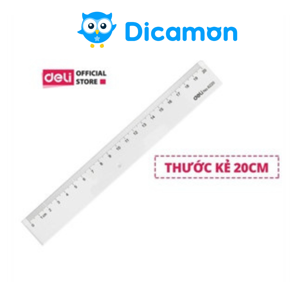 Thước kẻ nhựa cứng học sinh 20cm Deli, trong suốt - E6220 ( 6220 ) | Shopee Việt Nam