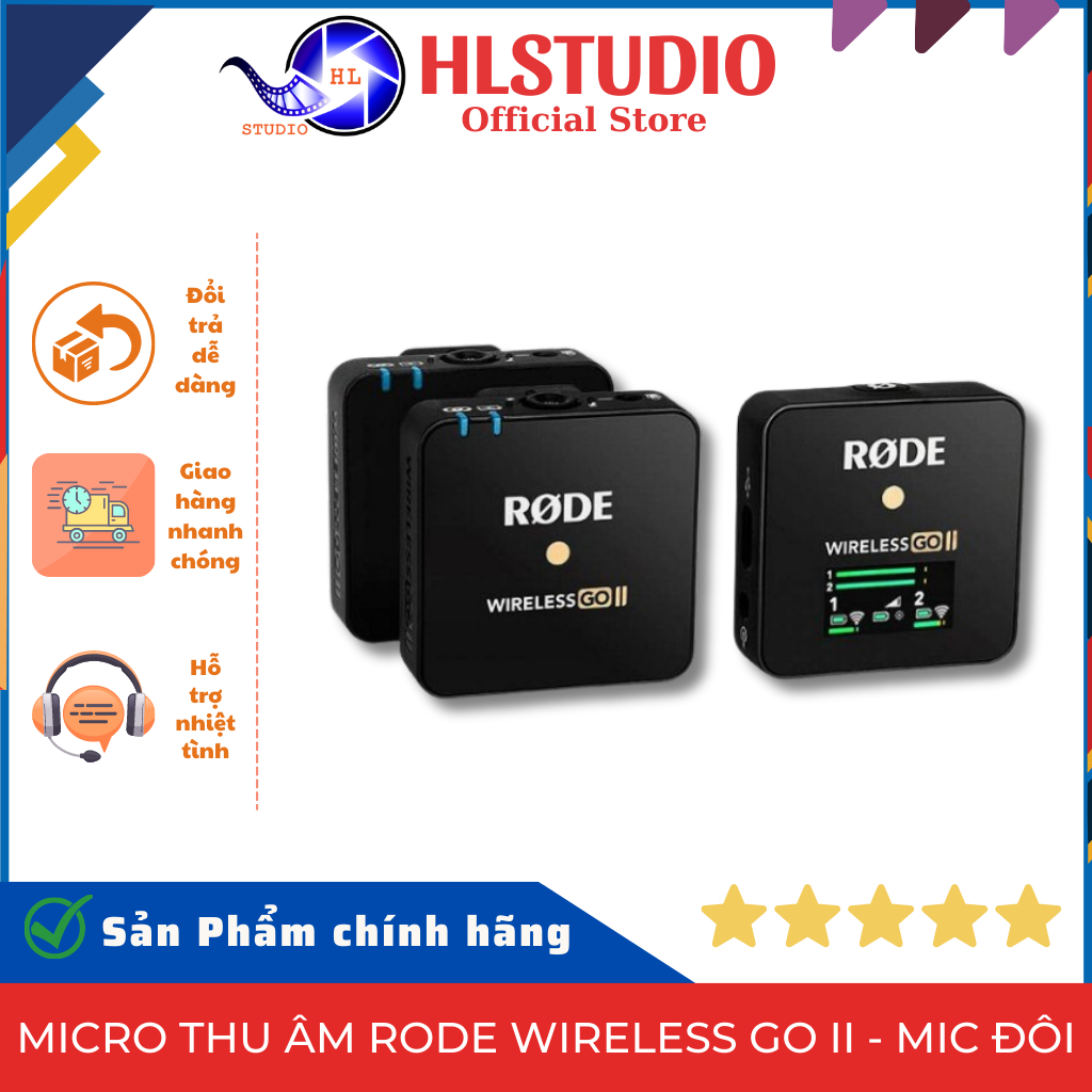 Micro Thu Âm Rode Wireless Go II - Mic Đôi, Cục Nhận RX, Cục Phát TX Và ...