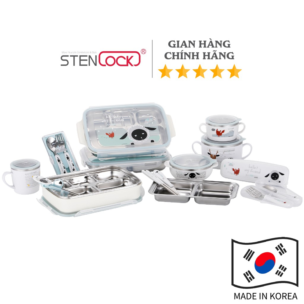 Set đồ dùng ăn dặm Tô/Muỗng/Nĩa/Đũa STENLOCK (Chính hãng Hàn Quốc) | Shopee Việt Nam